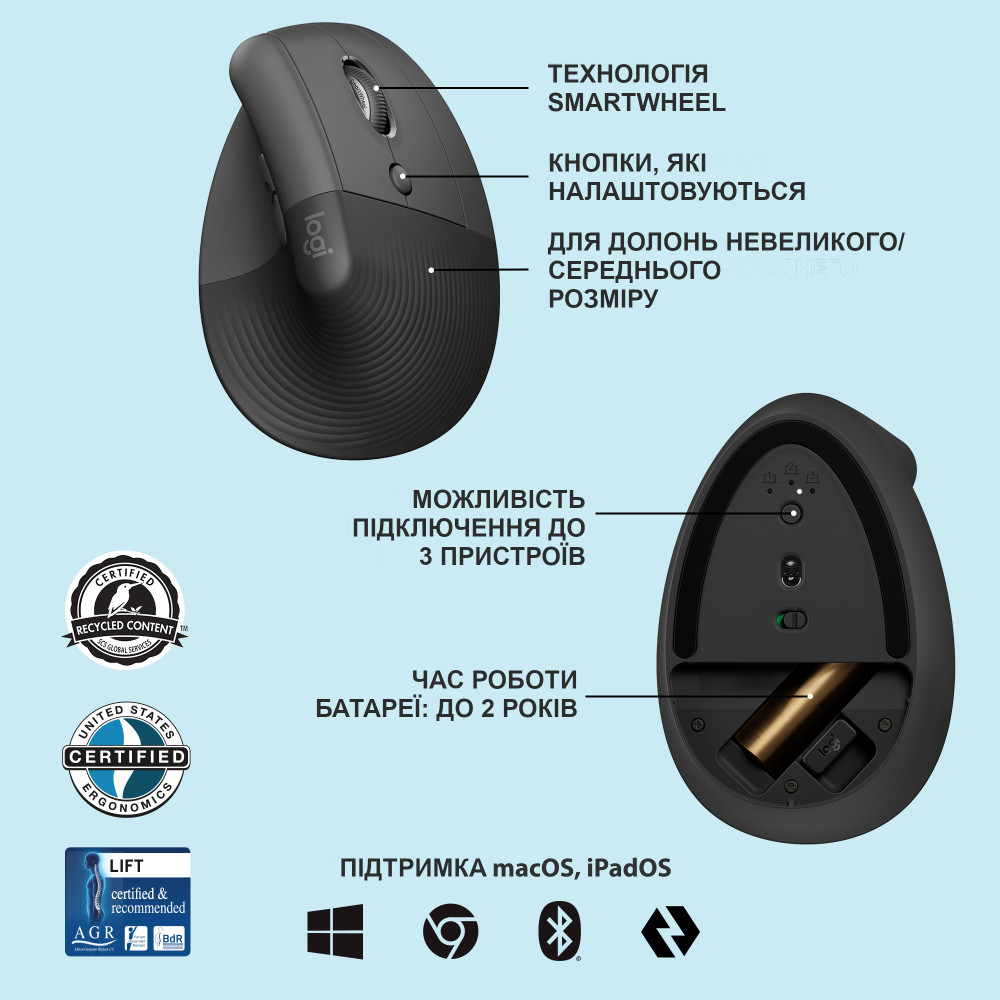 Купити LIFT від Logitech – ціна, огляд, характеристики | Logitech.com.ua